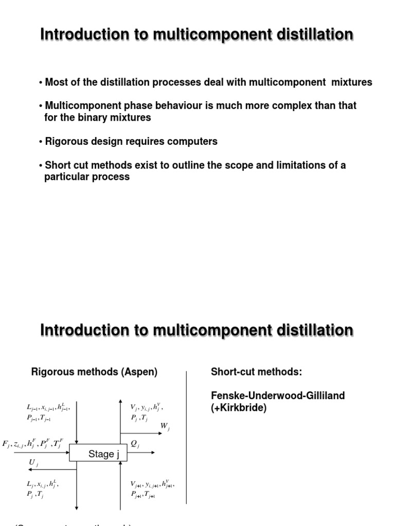 Multicomponent Distillation Guide | PDF | Science & Mathematics