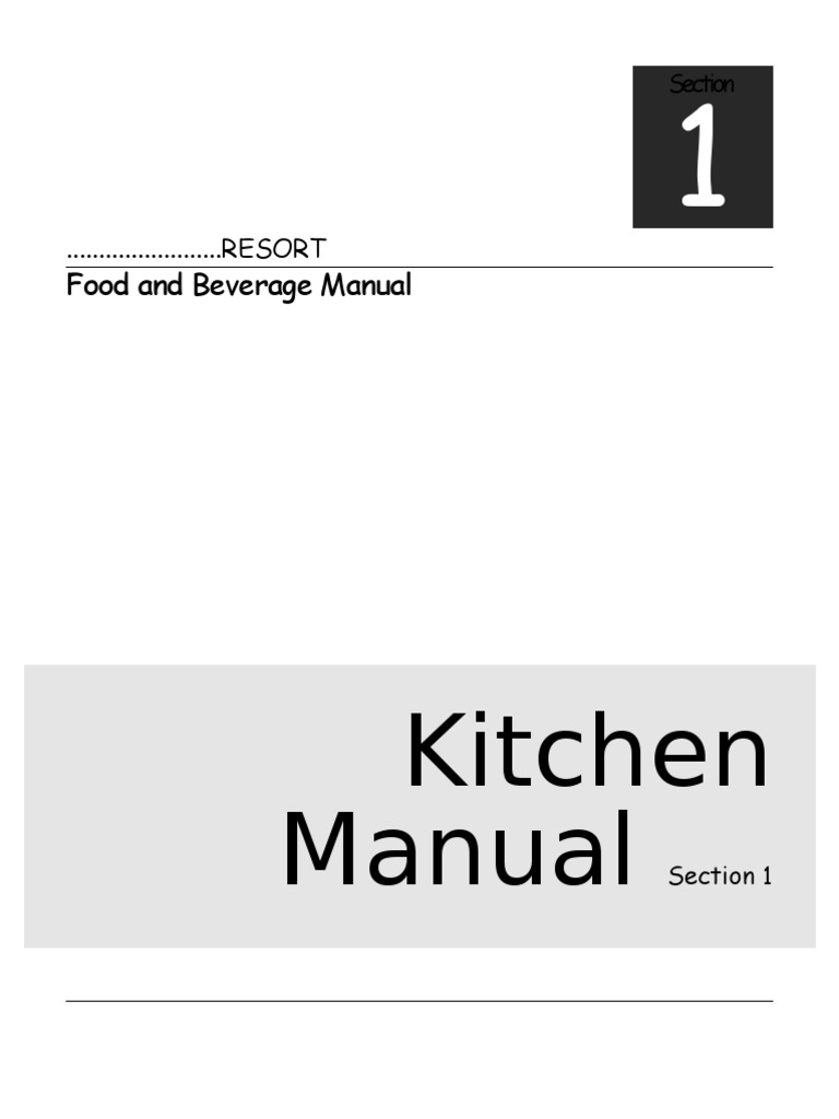 10.04 Kitchen Hygiene Manual Section 1,2,3 60p | PDF | Refrigerator ...