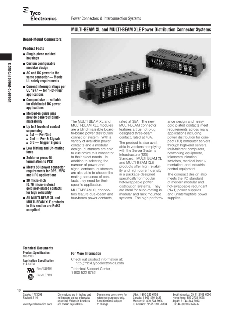 Tyco Electronics Multibeam | PDF | Electrical Connector | Ac Power ...