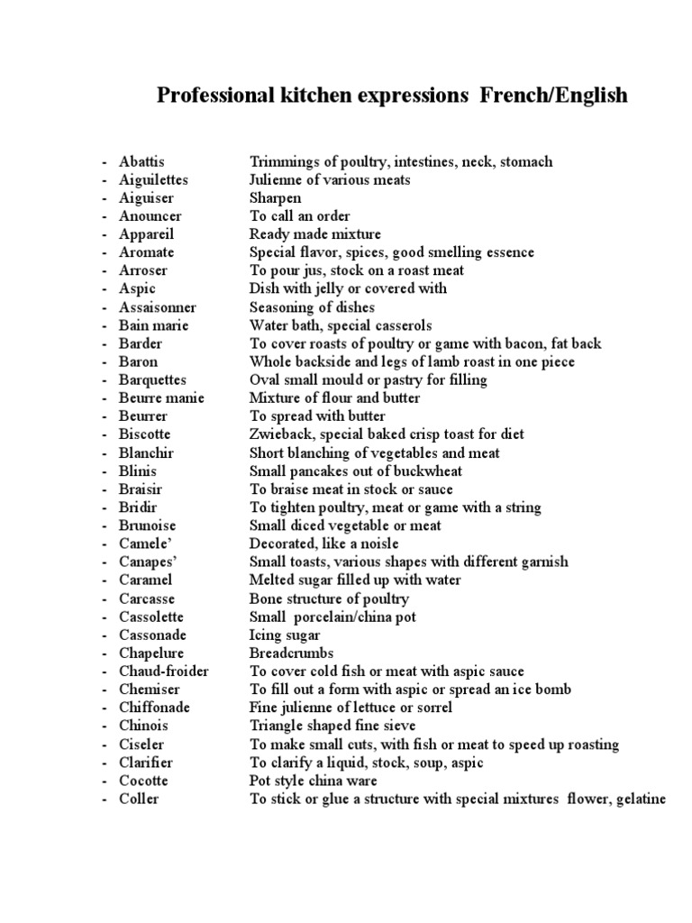 Professional Kitchen Expressions | PDF | Hors D'oeuvre | Food And Drink ...