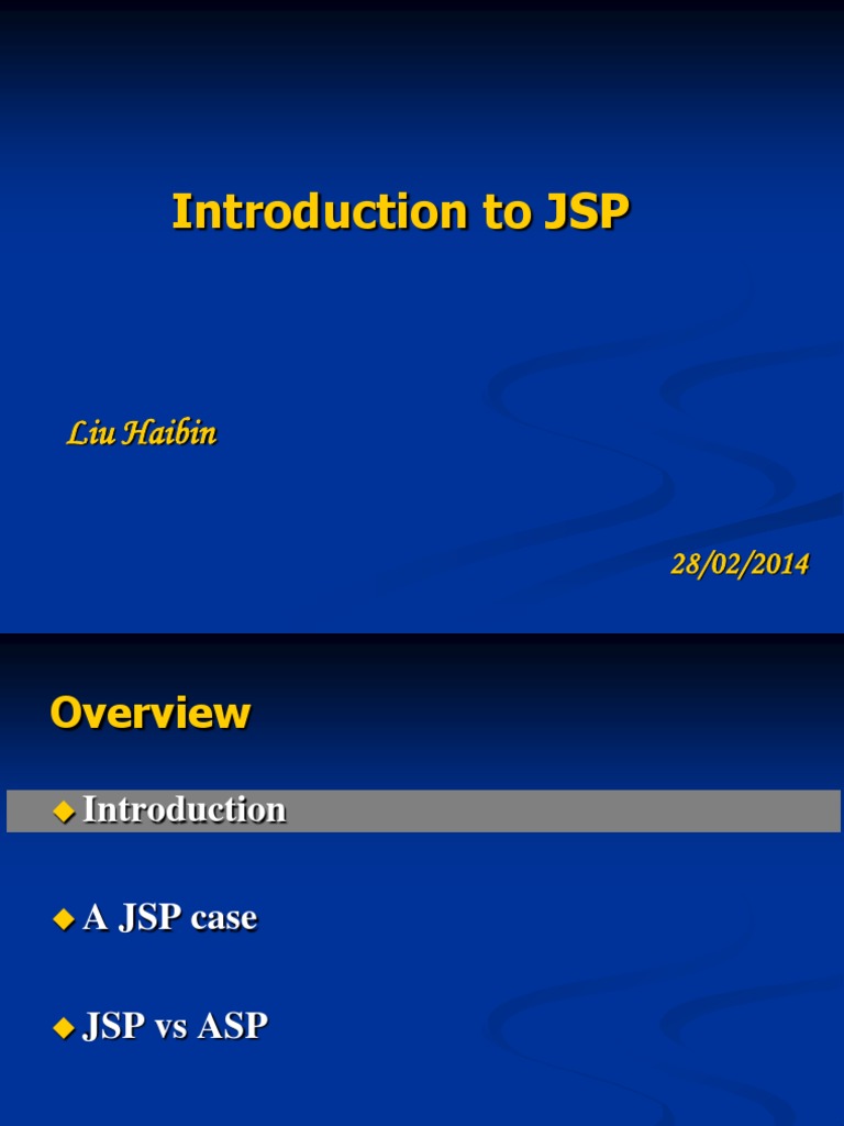 Introduction To JSP: Liu Haibin | PDF | Java Server Pages | Active ...