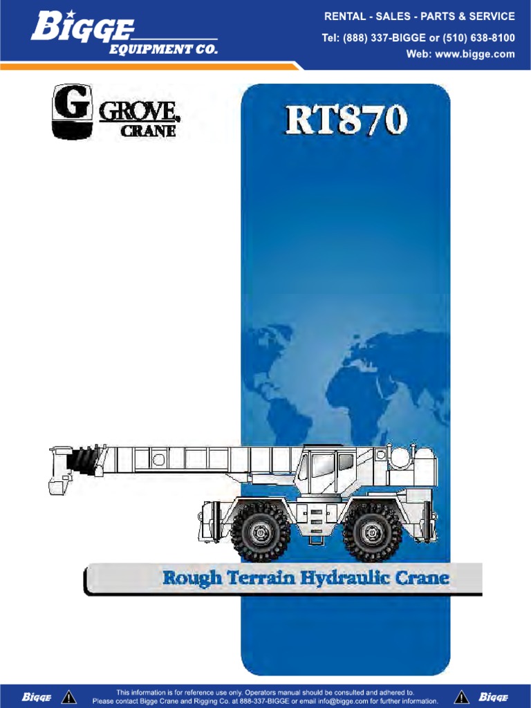 Grove RT870 | PDF | Crane (Machine) | Truck