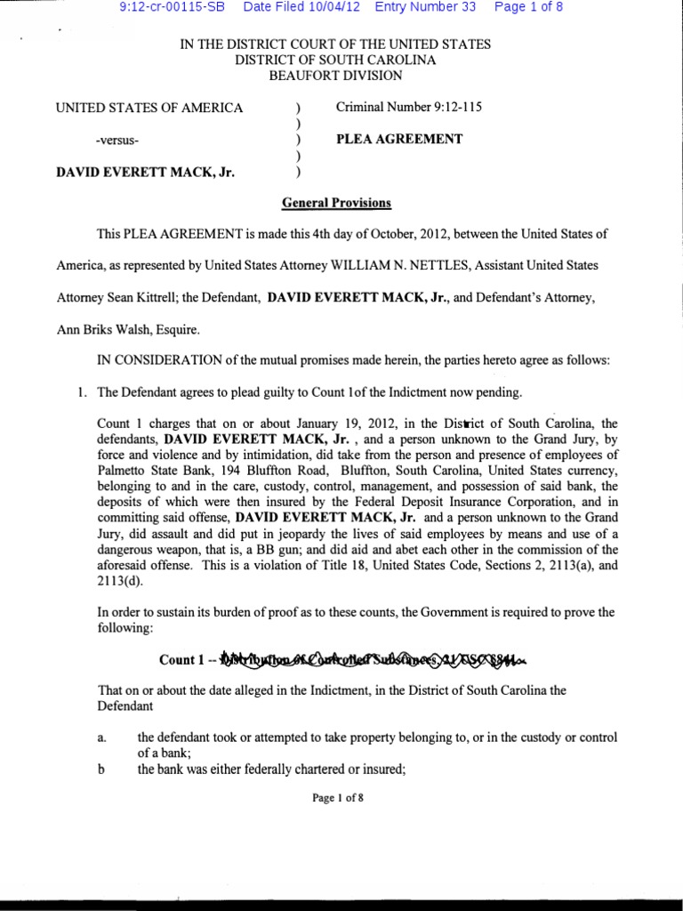 David Mack Jr. Plea Deal | PDF | Plea | United States Federal ...