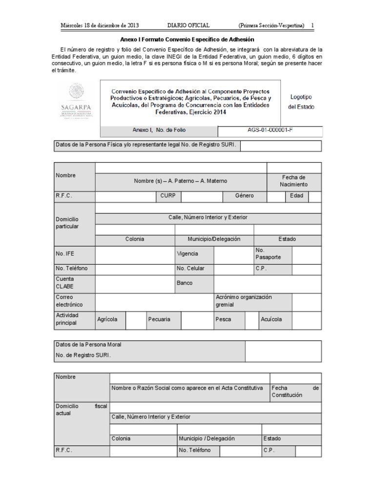 Anexo I. Formato Convenio Específico de Adhesión | PDF | Estado (política) | Gobierno