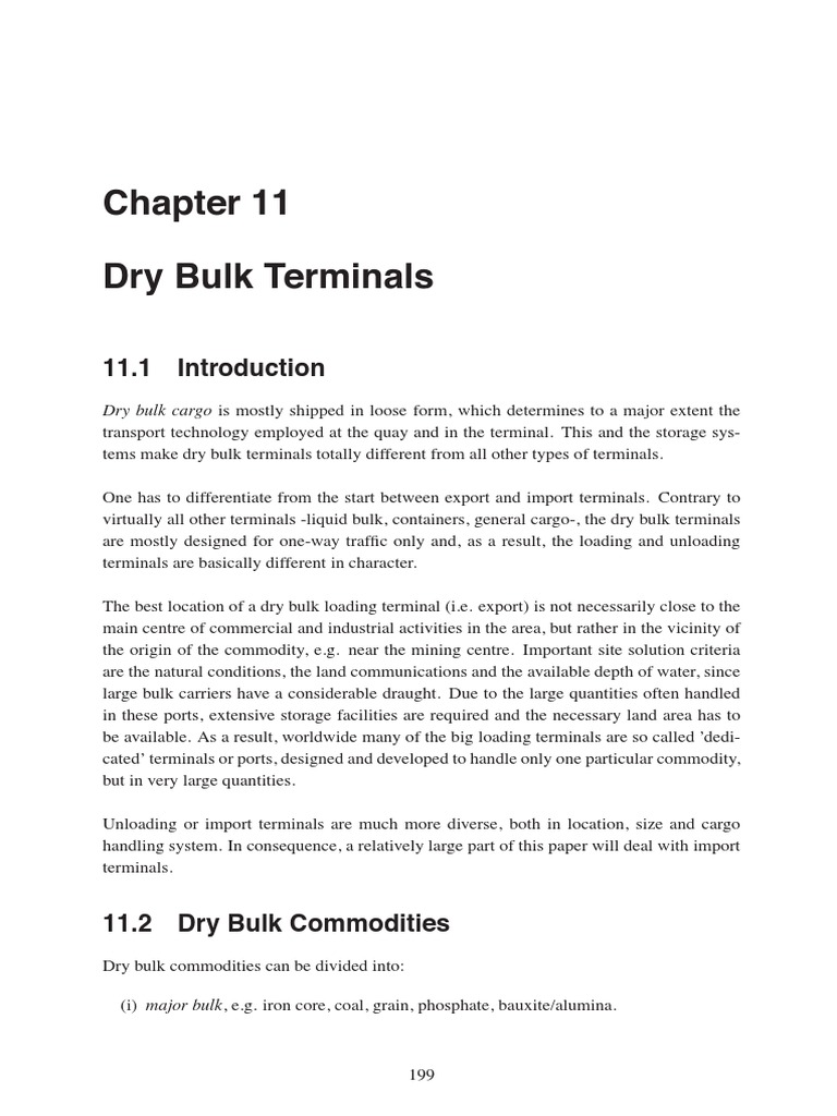 Dry Bulk Terminal | PDF | Crane (Machine) | Cargo
