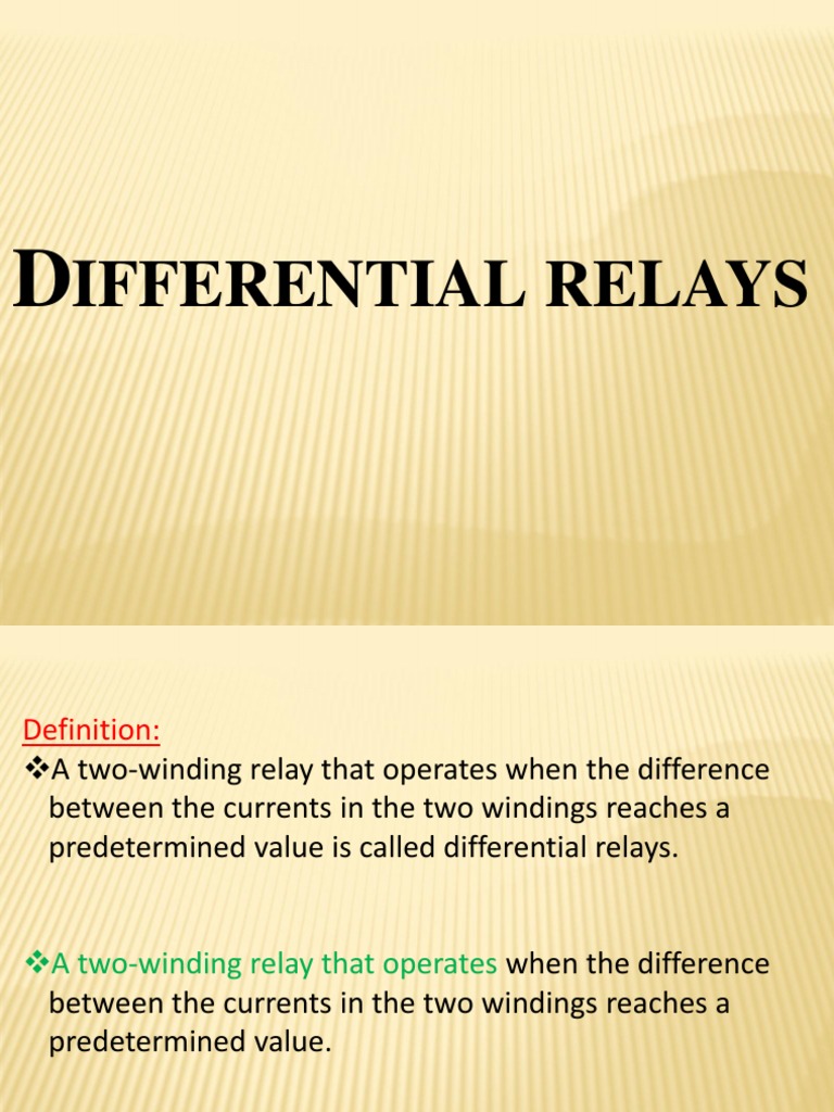 Differential Relays | PDF | Relay | Transformer