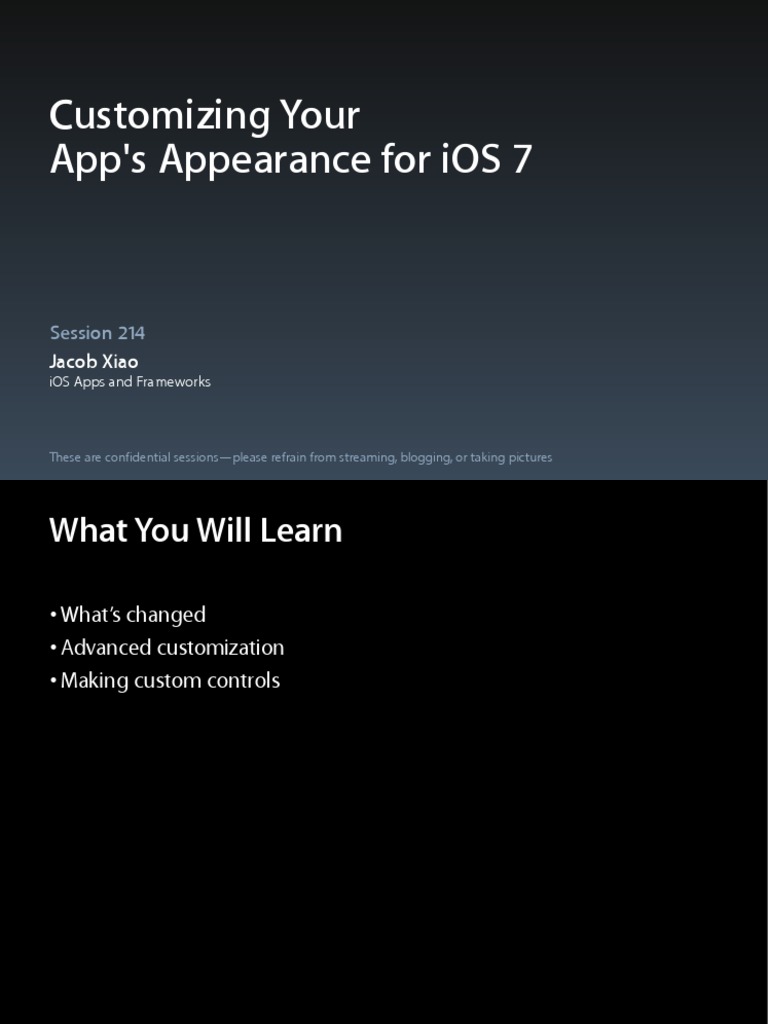 Customizing iOS App Appearance | PDF | Ios | Mac Os