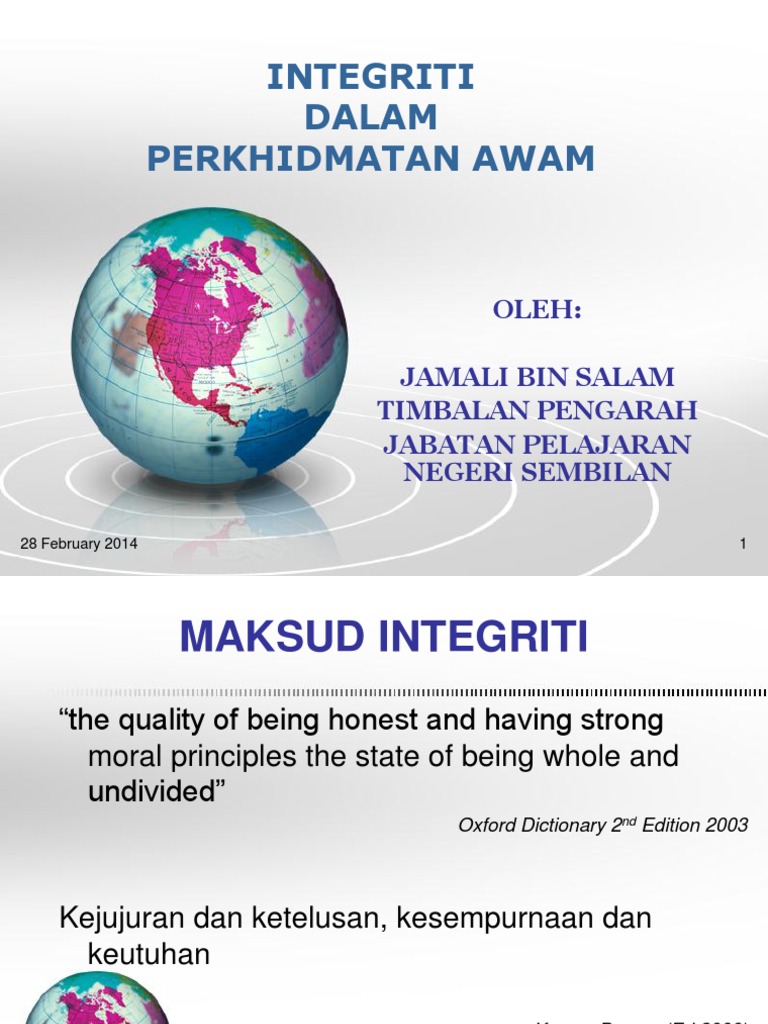 Integriti Dalam Perkhidmatan Awam | PDF