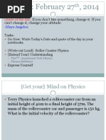 Physics of Roller Coasters | PDF