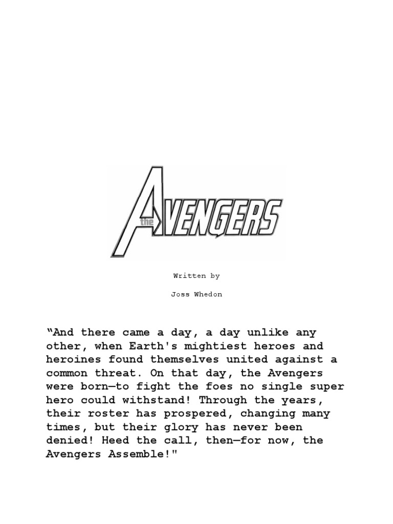 100239869 Avengers Script | Leisure