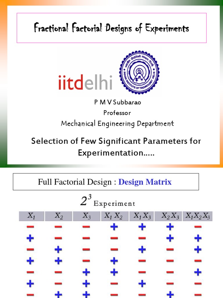 Fractional Factorial Designs of Experiments: Selecting Significant ...