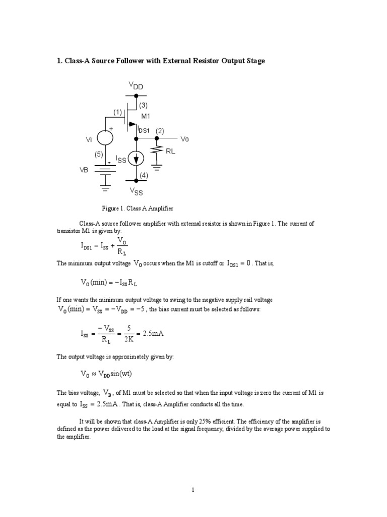Class-A Source Follower With External Resistor Output Stage | Download ...
