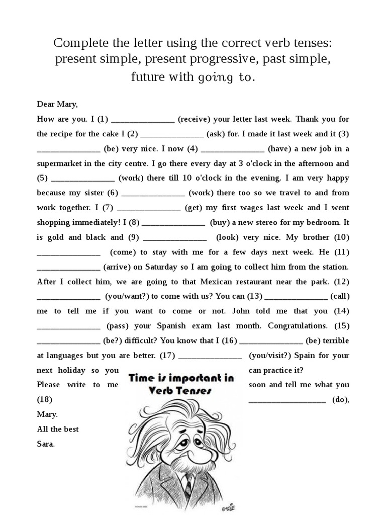 Verb Tense Practice Letter Completion | PDF | Poetry