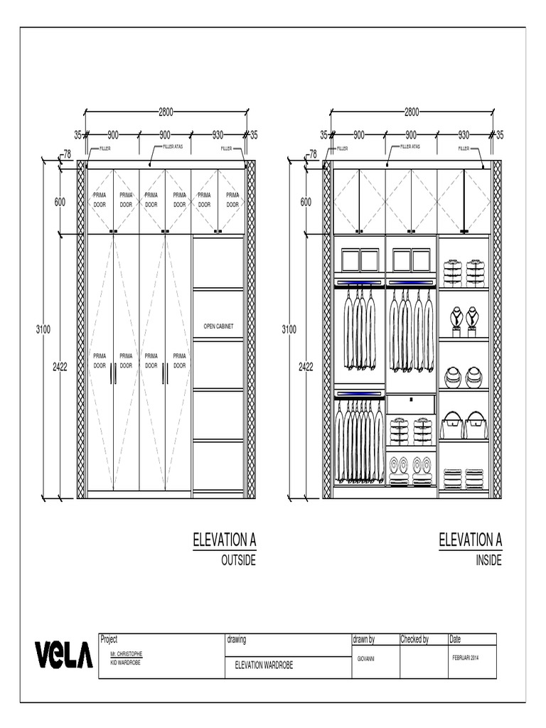 Wardrobe Elevation Design Plans | PDF | Business