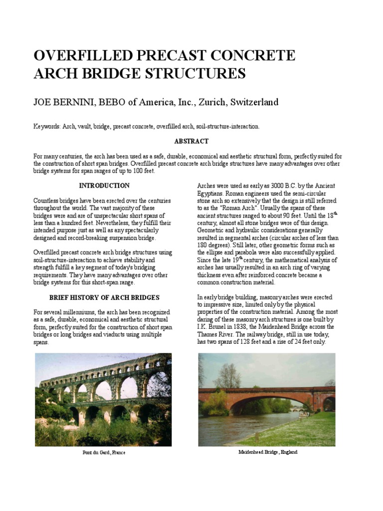 Overfilled Arch Bridge | PDF | Bridge | Precast Concrete