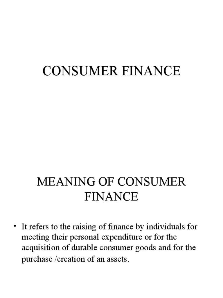 Consumer Finance | PDF | Loans | Fee