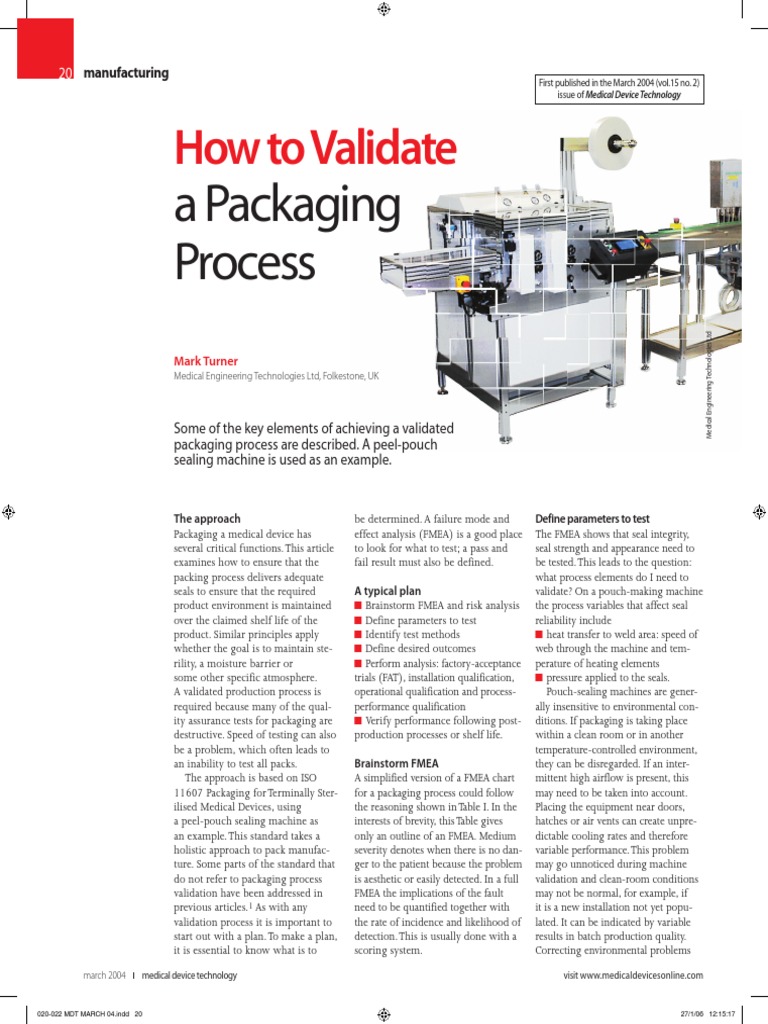 Medical Device Packaging Validation Guide | PDF | Verification And ...