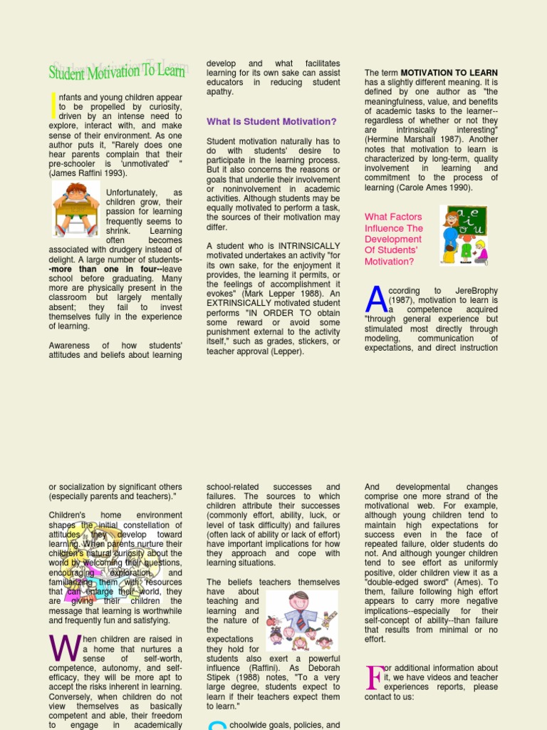 Student Motivation To Learn | PDF | Motivation | Motivational