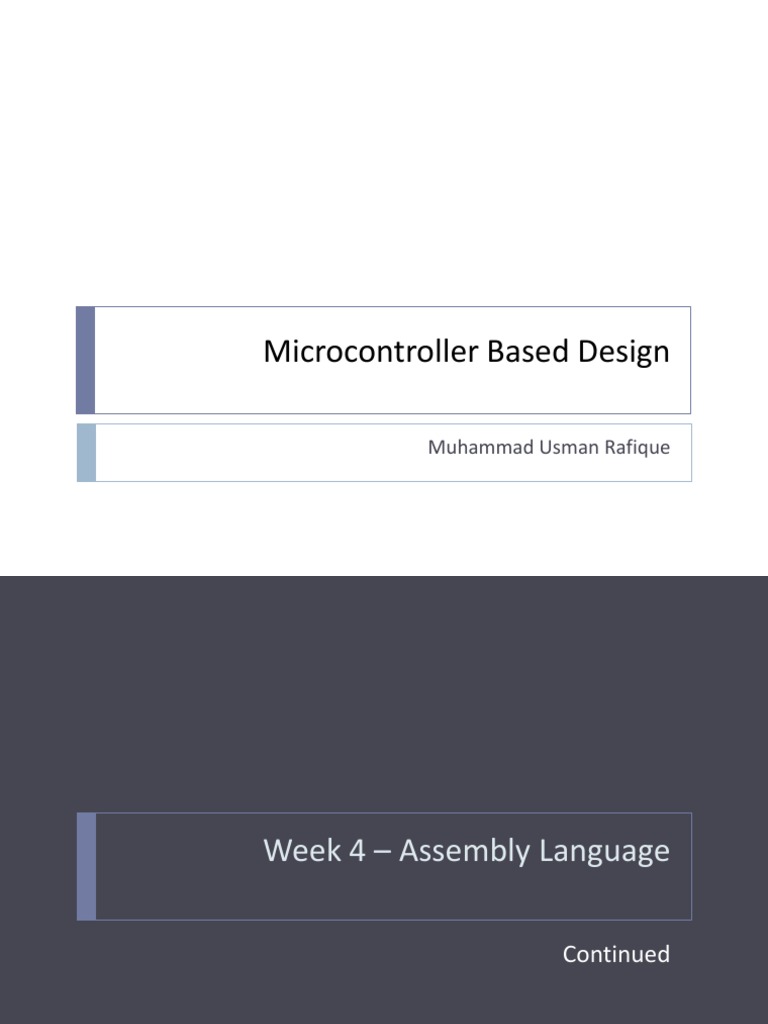 Microcontroller Based Design: Muhammad Usman Rafique | PDF | Binary Coded Decimal | Pic ...