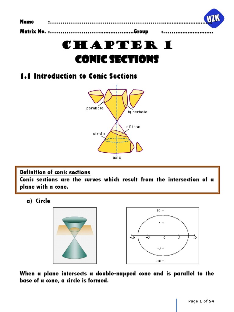 Introduction to Conic Sections | PDF | Ellipse | Circle