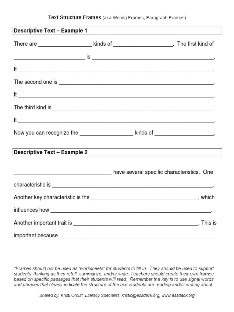 Text Structure Frames Updated | PDF | Causality | Sentence (Linguistics)