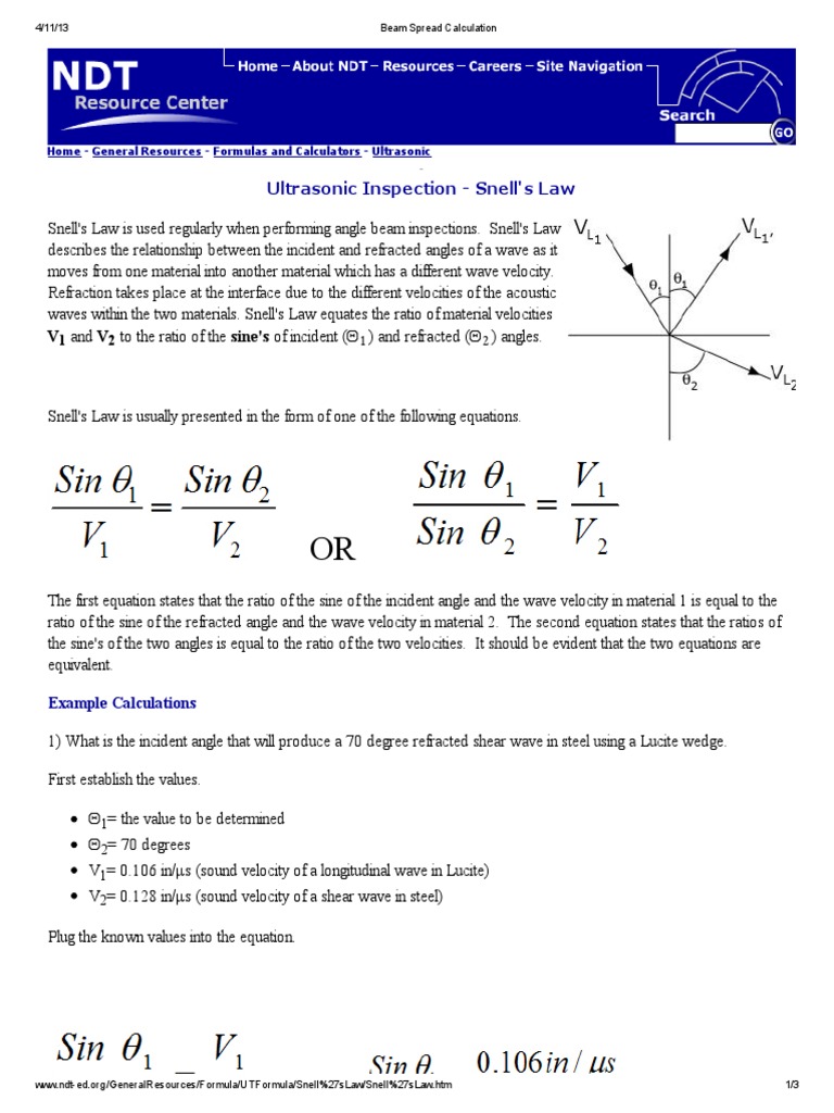 Beam Spread Calculation | Sine | Waves | Free 30-day Trial | Scribd