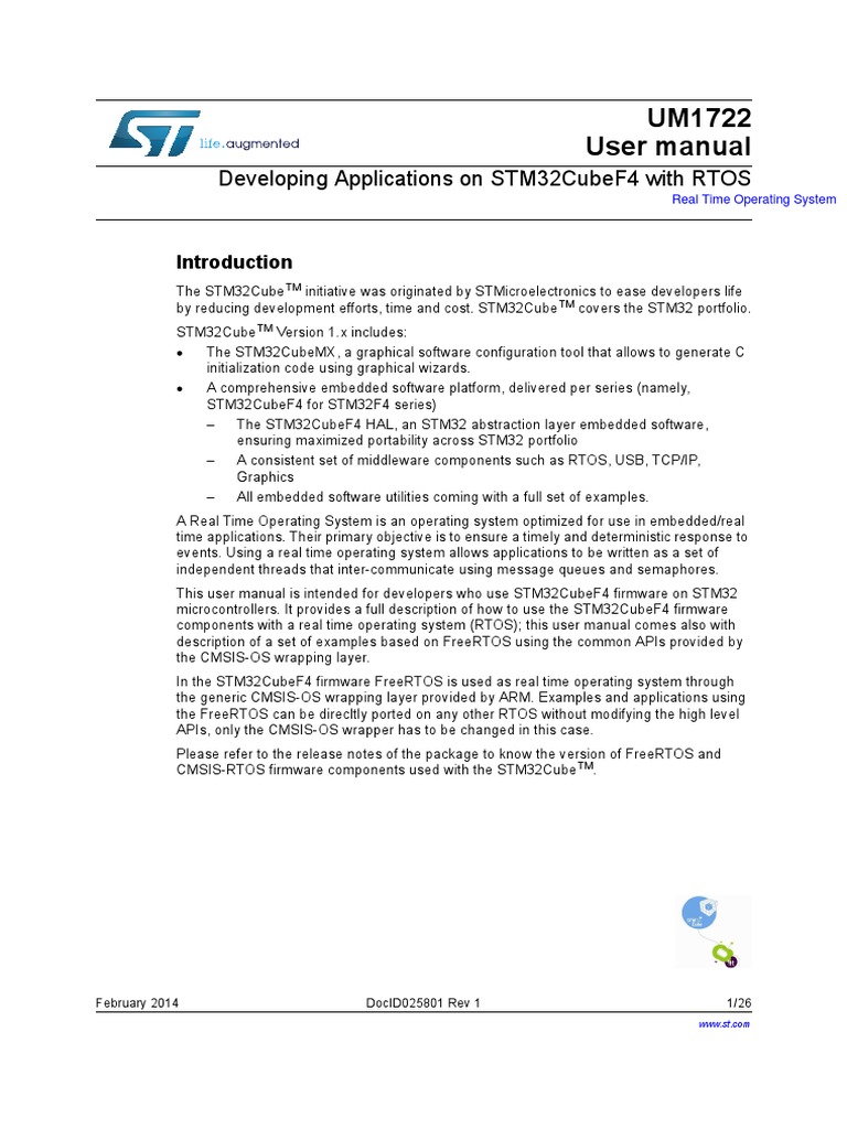 Developing Applications On STM32CubeF4 With RTOS | PDF | Thread ... Developing Applications On STM32CubeF4 With RTOS | PDF | Thread ...