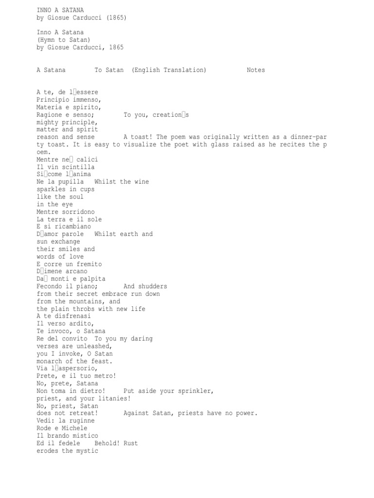 Hymn to Satan: A Poem in Praise of Rationalism, Science, and Progress ...