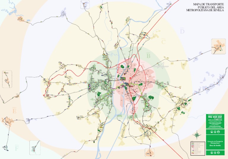 Mapa de Transporte Público Del Área Metropolitana de Sevilla | PDF