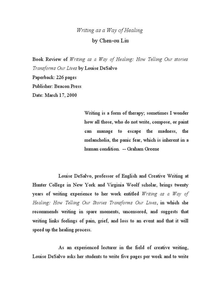 Writing As A Way of Healing | PDF | Books