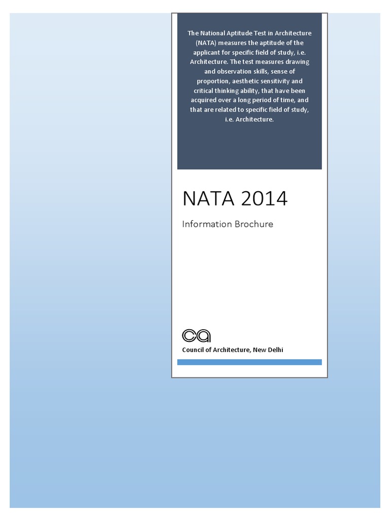 NATA - National Aptitude Test in Architecture | PDF | Identity Document ...