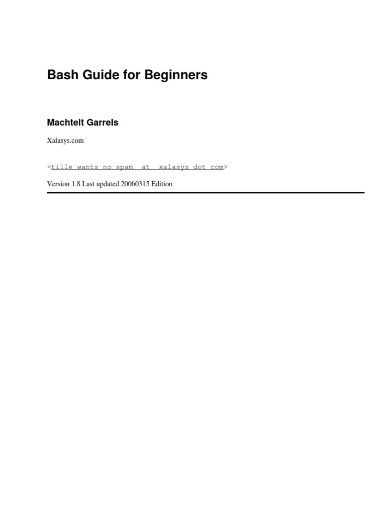 Bash Beginners Guide Pdf Unix Computer Programming
