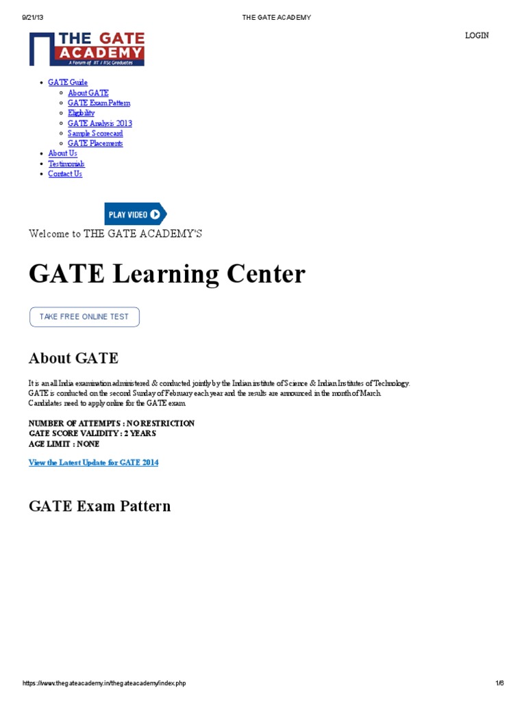 The Gate Academy | Download Free PDF | Standardized Tests | Tests
