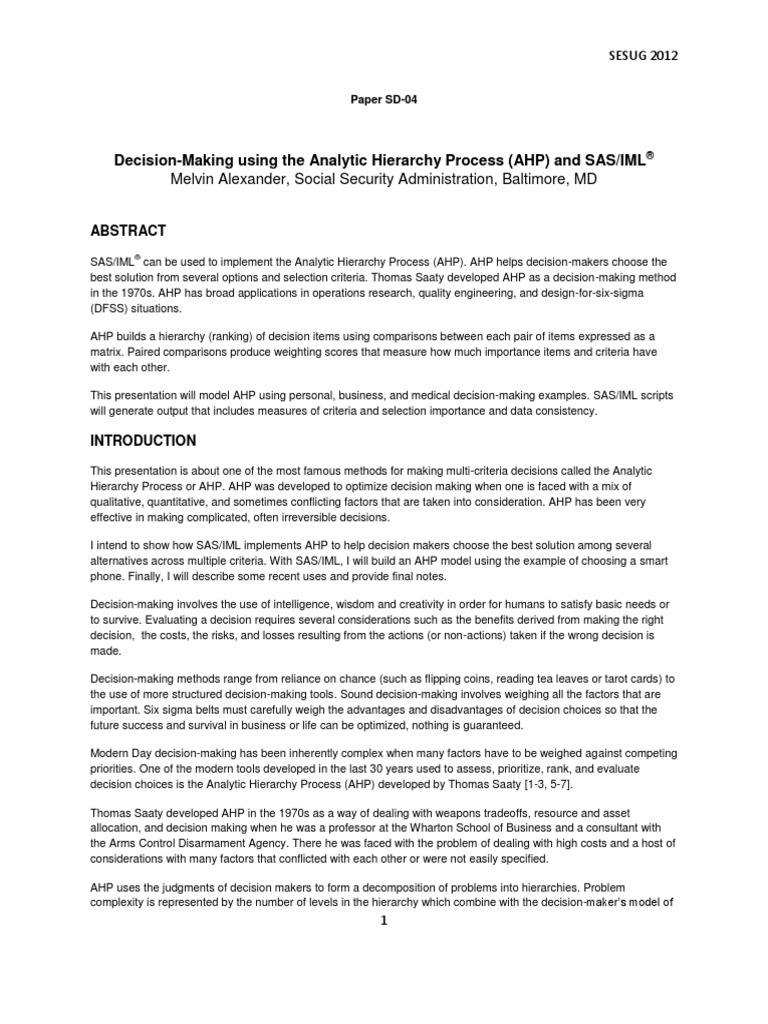 AHP | PDF | Eigenvalues And Eigenvectors | Matrix (Mathematics)