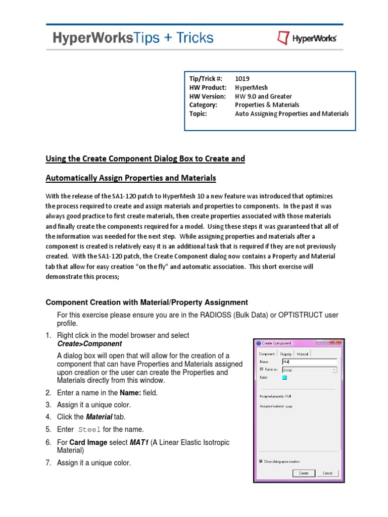Auto Assigning Properties and Materials | PDF | Young's Modulus | Tab (Gui)
