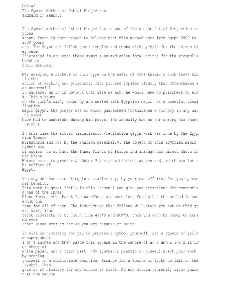 20 Ophiel 'Symbol Method of Astral Projection' | PDF | Esotericism ...
