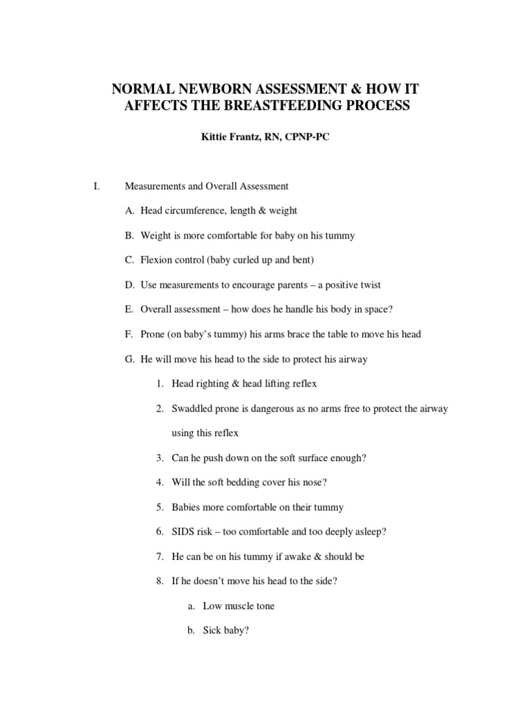 Neonatal Assessment | PDF | Infants | Breastfeeding