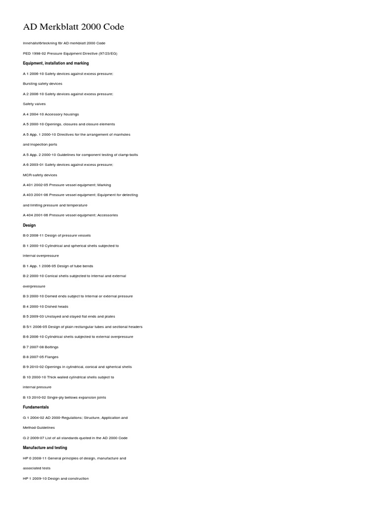 AD Merkblatt 2000 Code | PDF | Cast Iron | Pipe (Fluid Conveyance)