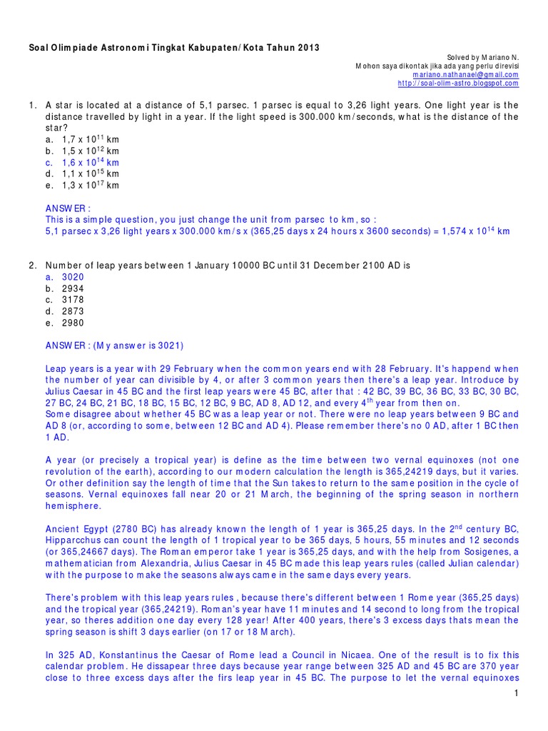 Solusi Osk Astro 2013 | PDF