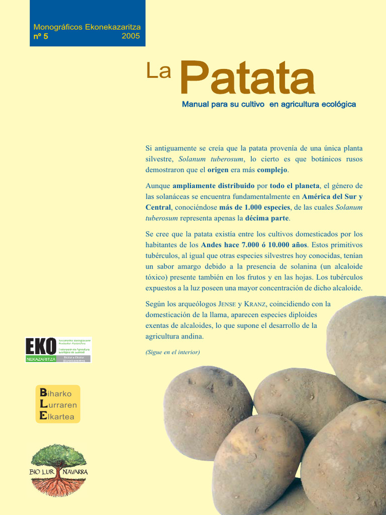 Manual de Cultivo de Patata Ecológica | Patata | Siembra