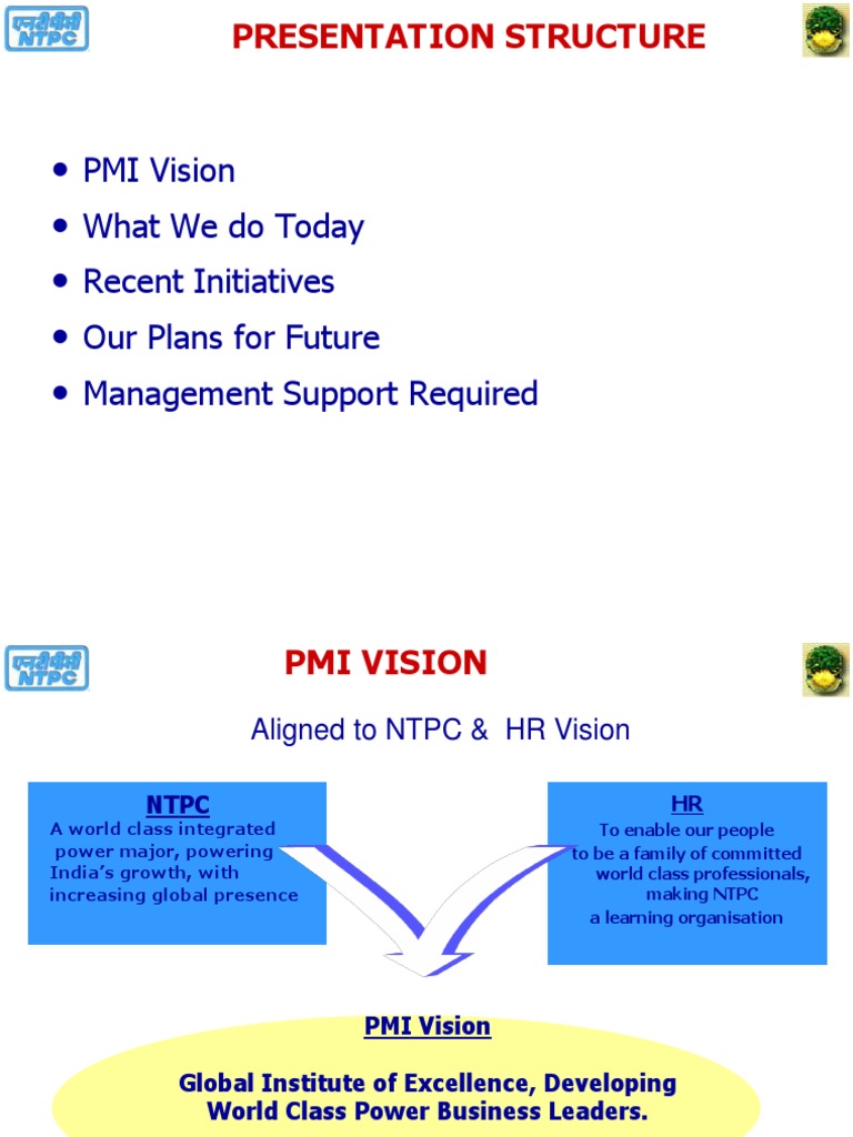 PMI Vision What We Do Today Recent Initiatives Our Plans For Future ...