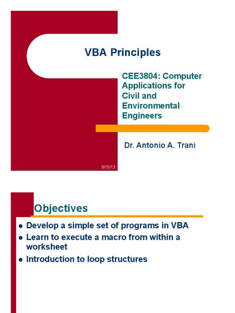 VBA Basics | PDF | Control Flow | Visual Basic For Applications