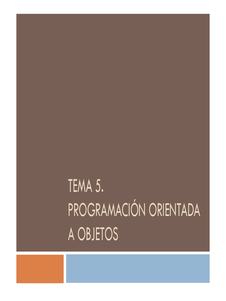 Tema 5 - POO PDF | PDF | Java (lenguaje de programación) | Objeto ...