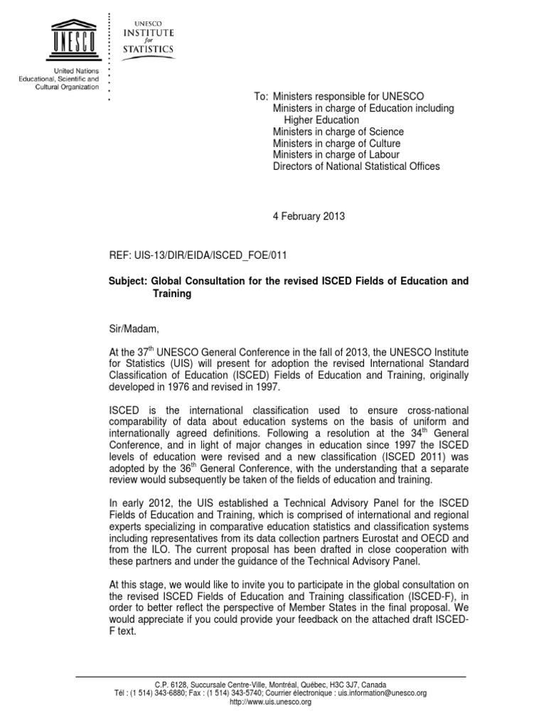 UNESCO Isced Fos Consultation Draft 2013 en | PDF | Engineering ...