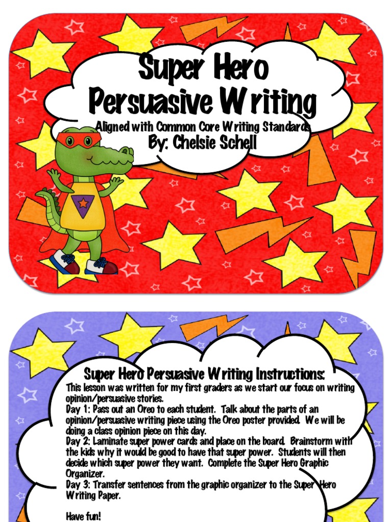 Superhero Persuasive Writing Guide | PDF | Self-Improvement