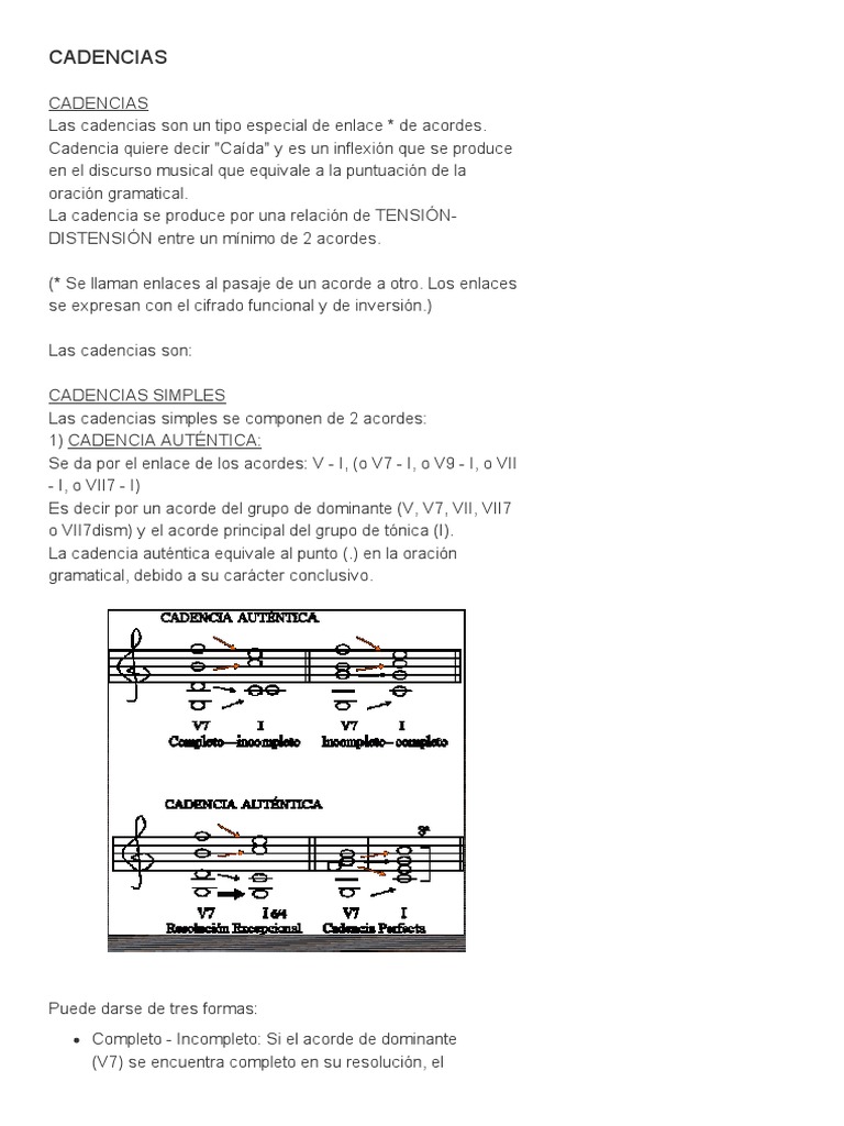 CADENCIAS | PDF | Escalas musicales | Acorde (Música)