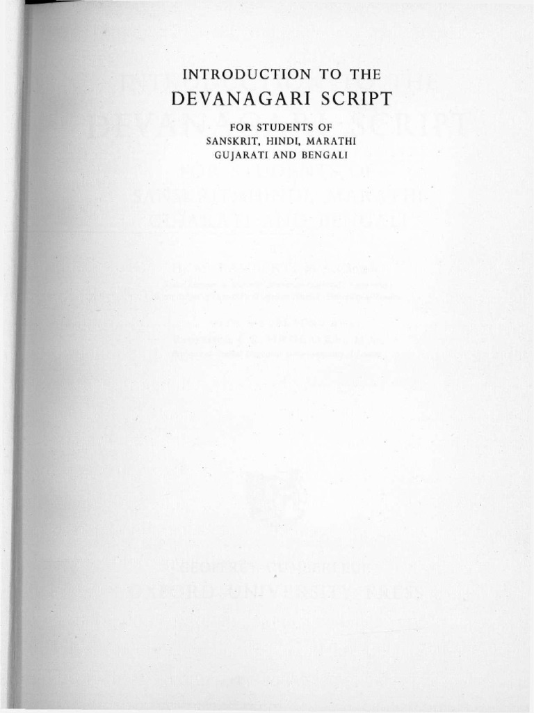 00 Introduction To The Devanagari Script | PDF