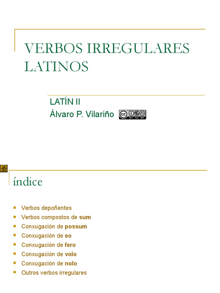 Verbos Irregulares en Latín | PDF | Conjugación gramatical | Lingüística