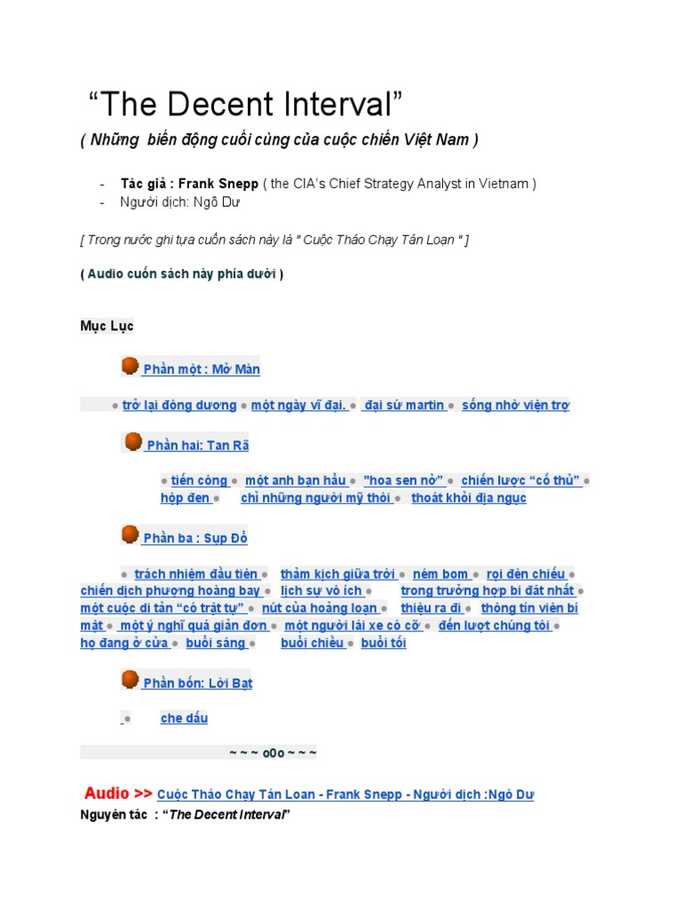 "The Decent Interval" (Những biến động cuối cùng của cuộc chiến Việt ...