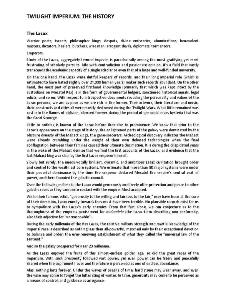 Twilight Imperium Background | PDF | Galactic Empire (Star Wars) | Nature